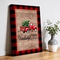 Christmas Red Truck Canvas Wall Art for Living Room, Winter Tree ...