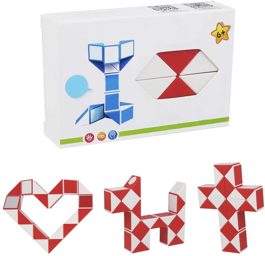 Adifare Twist Puzzle Toy,Sensory Fidget Snake Cube Twist Puzzles,24 ...