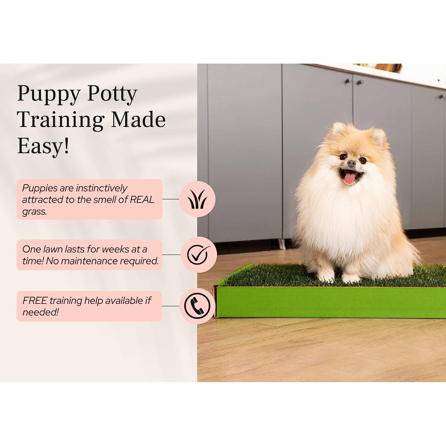 Bilot Real Grass Puppy Pee Pads- 24 x 16 Inches - Perfect Indoor Litter ...