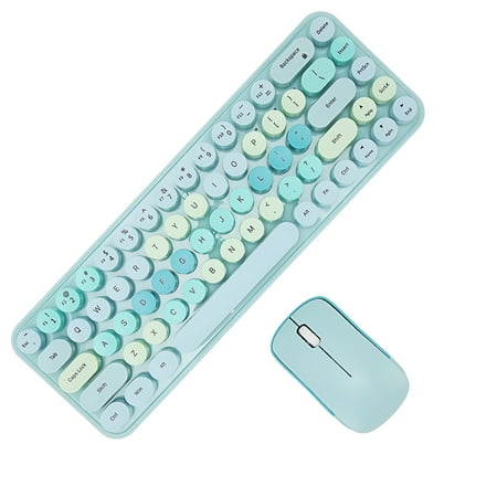 Cordless Keyboard And Mouse Combo, 68 Keys Cordless Keyboard With Round ...