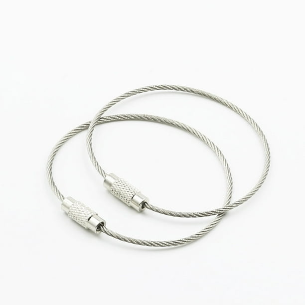 50Pcs Wire Key Ring Stainless Steel DIY Keychain Loop Durable Luggage ...