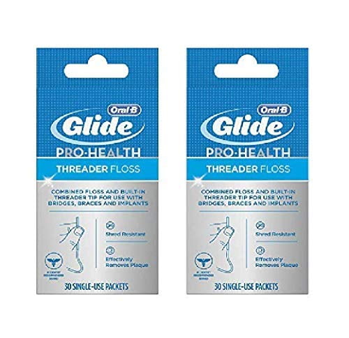 Glide Threader Floss, 30 Single-Use Packets each (Value Pack of 2 ...