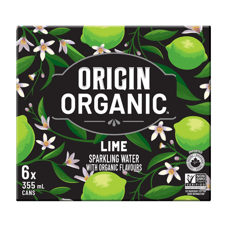 Origin Organic, Flavoured Sparkling Water, Lime, 6X355ml - Walmart.ca