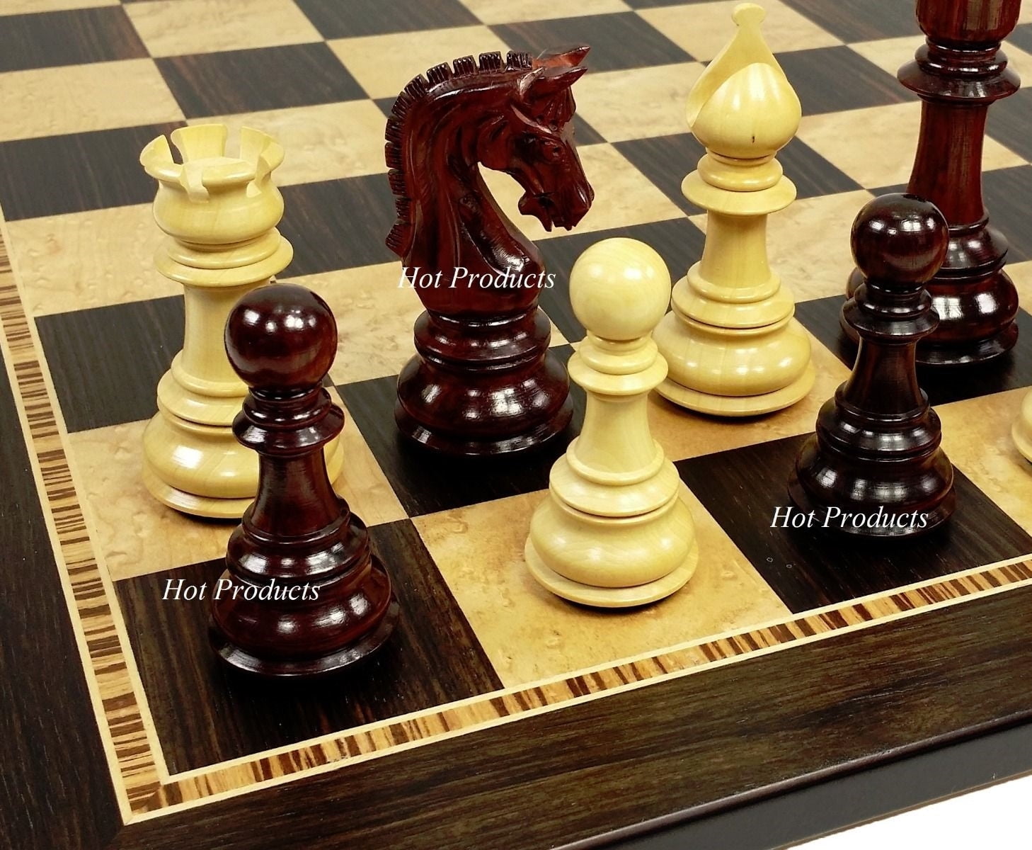 Blood ROSEWOOD Large 4 3/8" King Staunton LUXURY Chess Set W 20.5 ...