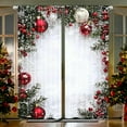 Christmas Snowflake Ball Print Curtains, Polyester Window Treatment ...