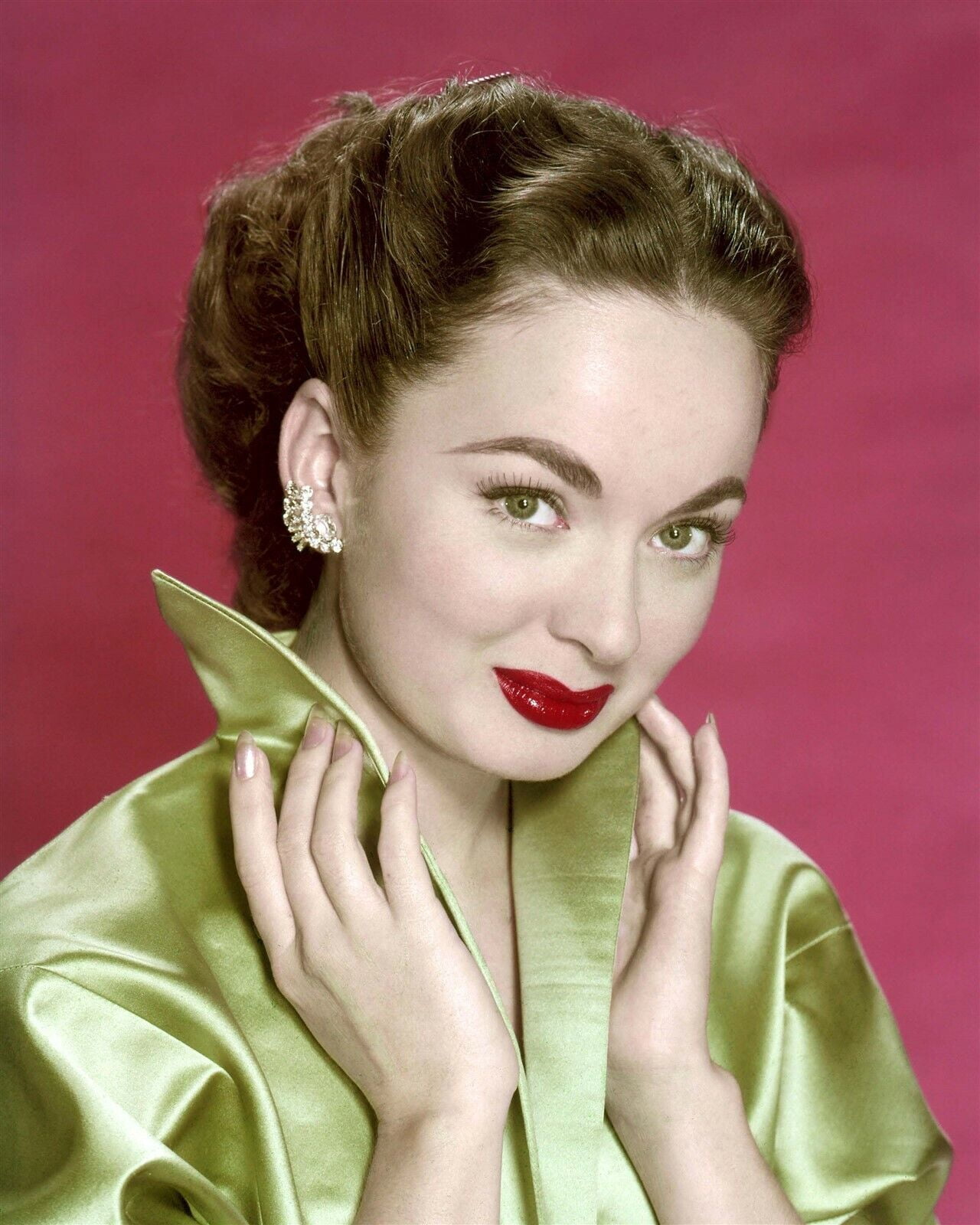 Ann Blyth 1940's era Hollywood glamour portrait red lipstick smile ...