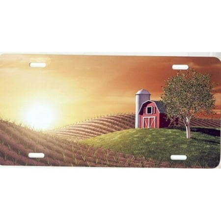 Red Barn Farm Airbrush License Plate Free Names on this Air Brush ...