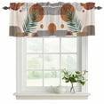 Bohemian Texture 2 Panels Kitchen Valance, Red Circle Green Leaves ...