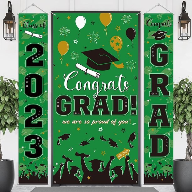 3 Piece Graduation Door Decorations Set Class Of 2023 Congrats Grad