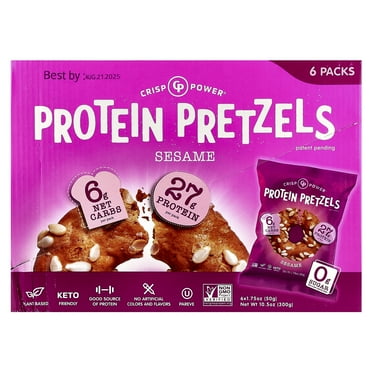 Crisp Power Protein Pretzels, High Protein Snack, Keto & Vegan Friendly ...