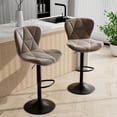Adjust Fit Swivel Bar Stools, Faux Leather Uphoustered Khaki ...