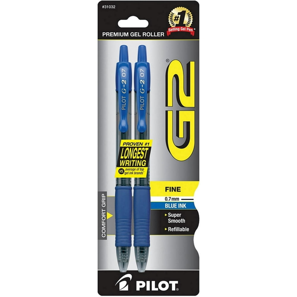 Pilot G2 Retractable Fine Point Premium Gel Roller Ball Pens, Blue 2 ea ...