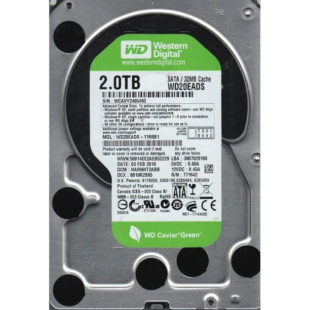 WD20EADS-11R6B1, DCM HARNHT2ABB, Western Digital 2TB SATA 3.5 Hard ...