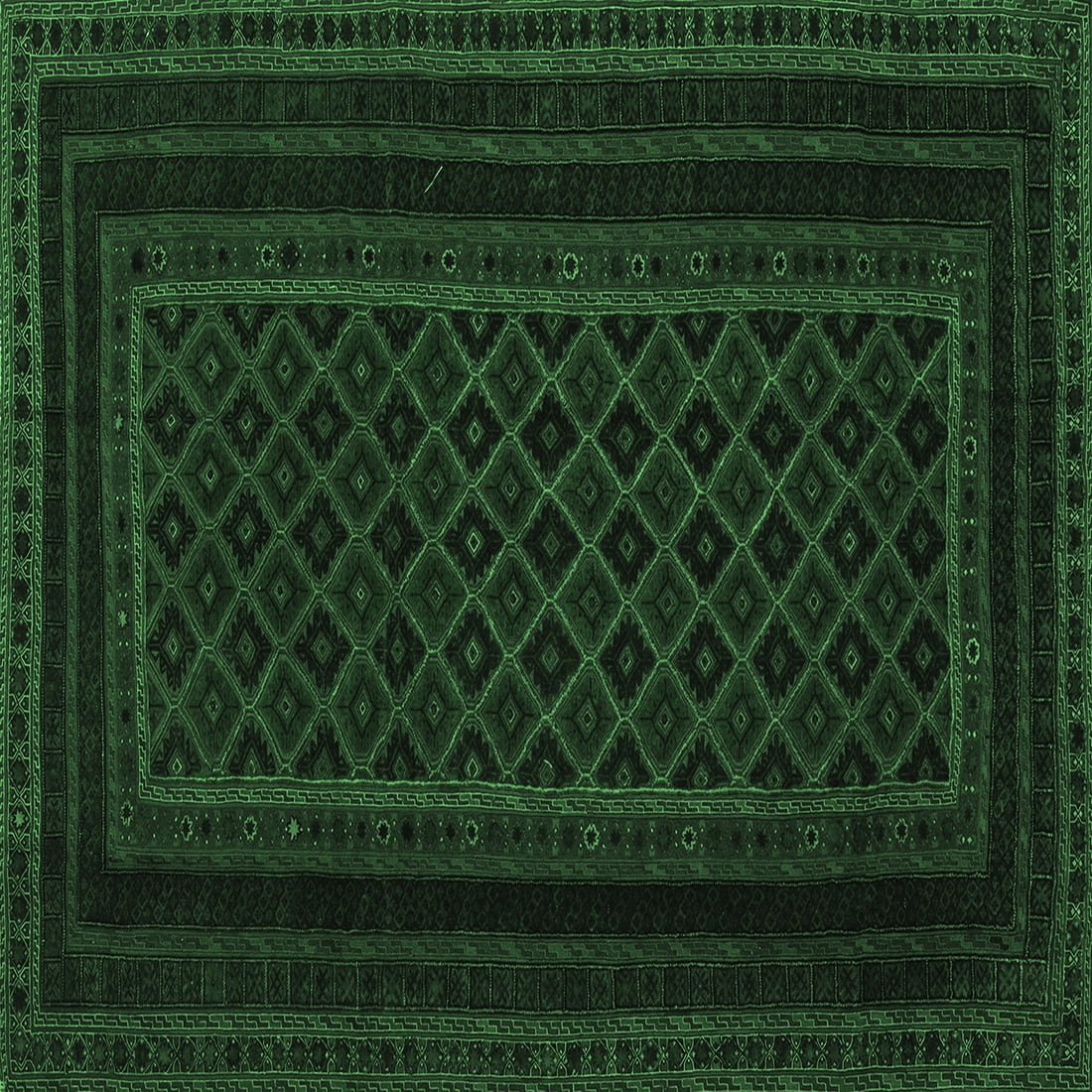 Ahgly Company Indoor Square Abstract Emerald Green Contemporary Area ...