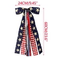 4th of July Star Plaid Bow Ribbon Ornament, Patriotic Red White Blue ...