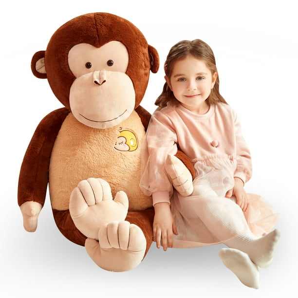 IKASA Giant Monkey Stuffed Animal Plush Toy,Large Jumbo 30" Brown Huge ...