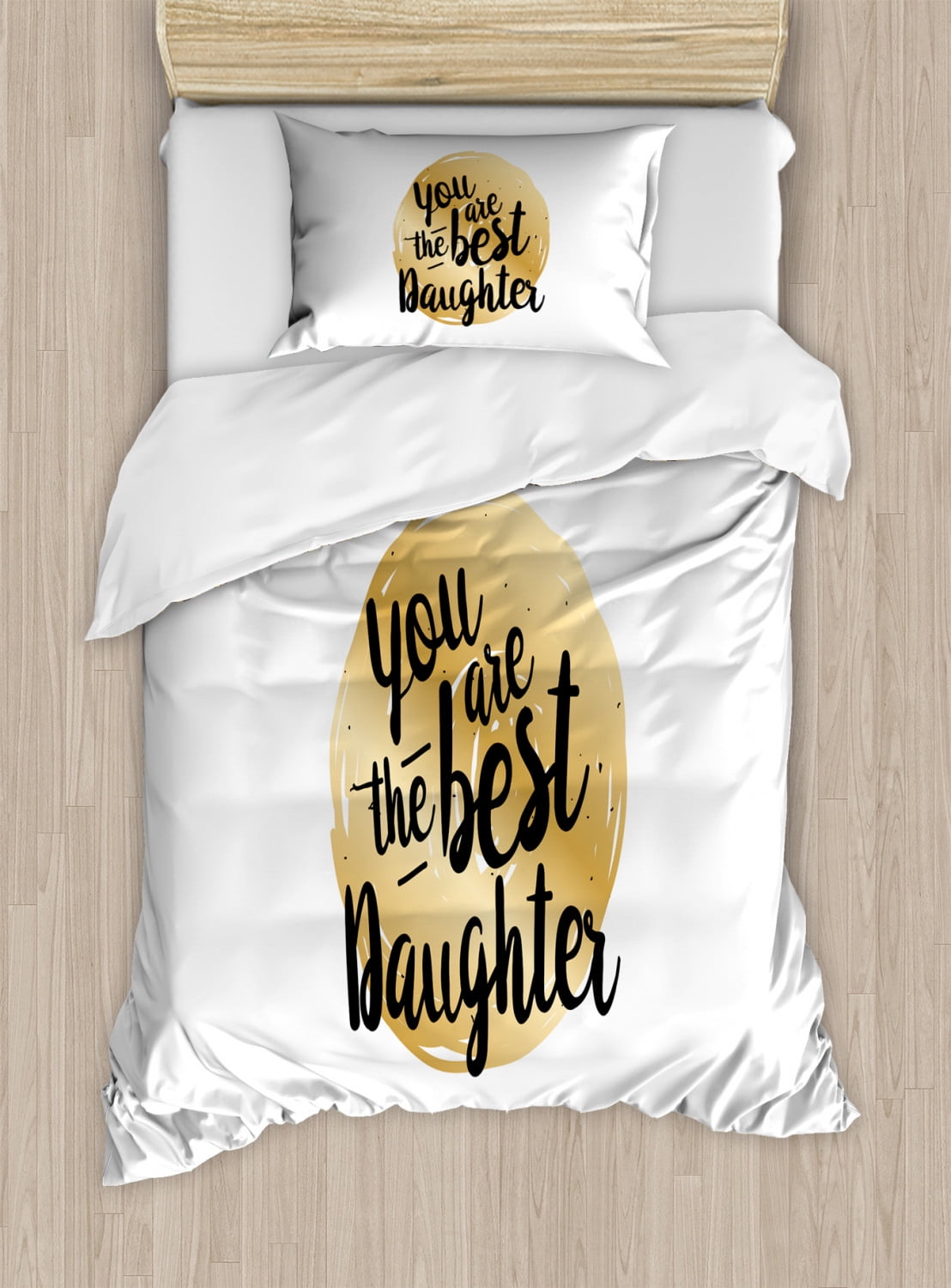 Daughter Twin Size Duvet Cover Set, Best Daughter Inscription with ...