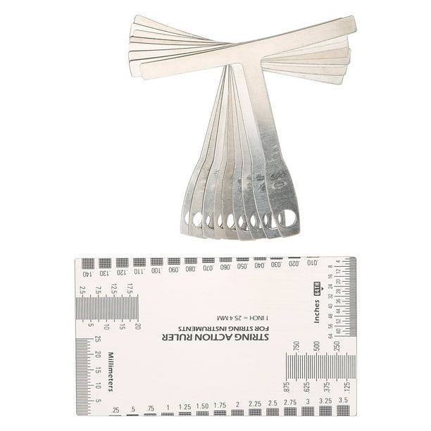 10 Pieces Luthier Tools Guitar Bass Measuring Ruler Set Radian Gauge ...