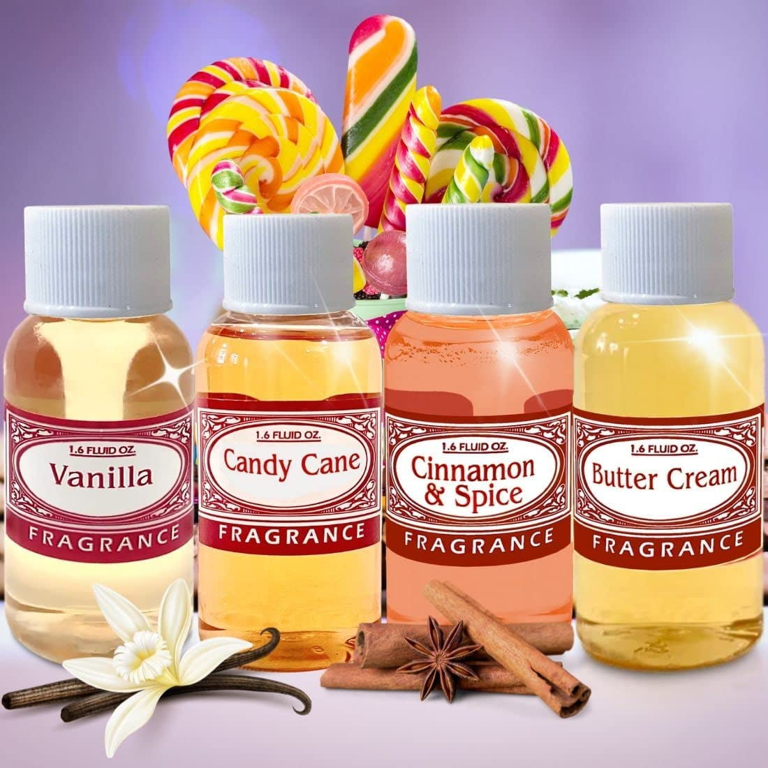 Sweet Concentrated 2.0 fl oz Fragrances Pack, Vanilla, Candy Cane ...