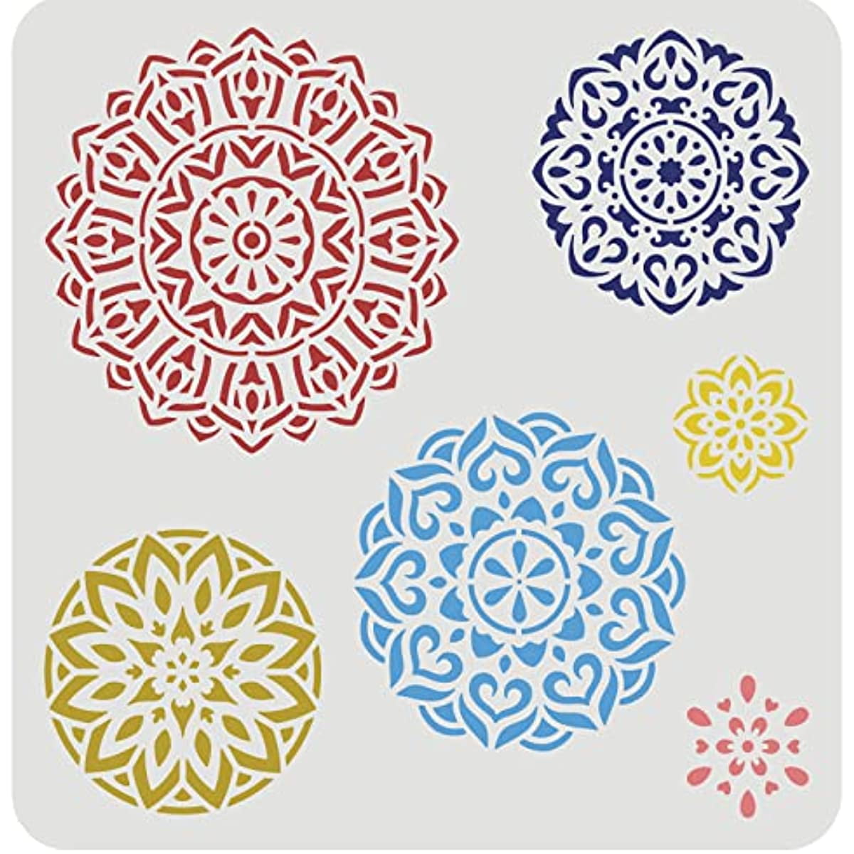 Mandala Pattern Stencils 11.8x11.8inch Reusable Mandala Dot Painting ...