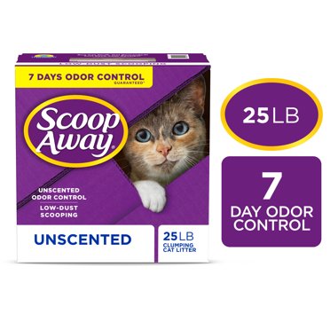 Scoop Away Super Clump Cat Litter, 25 lbs, Unscented, Instant Odor ...