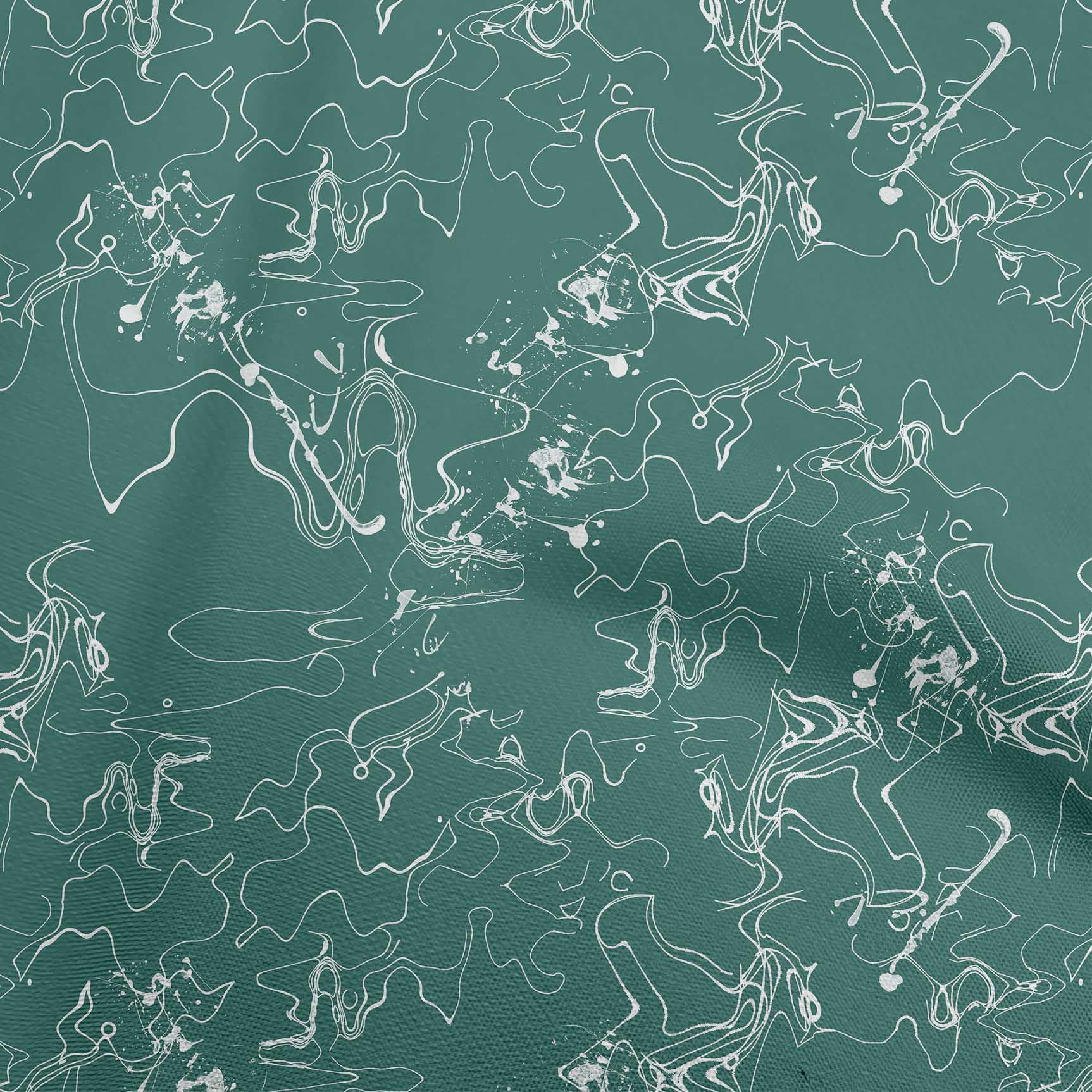 oneOone Silk Tabby Green Fabric Abstract Sewing Material Print Fabric ...