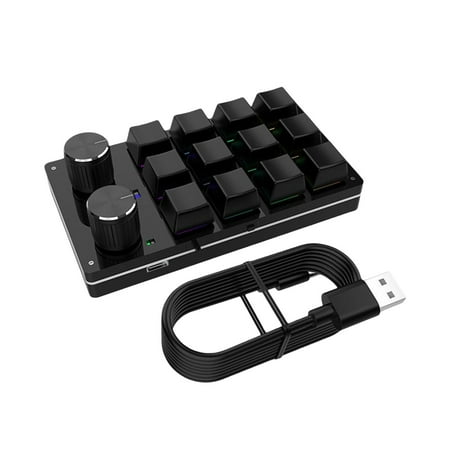 12 Key Mechanical Keyboard, Keypad USB C 2 Knobs Copy Plug and Play ...