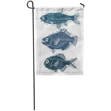 Decoration Flag Fishes Different Underwater Species Organic Seafood ...