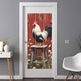 Red Rooster Window Privacy Film, Farmhouse Animals Spring Floral Rustic ...