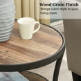 Myhozm Rustic Round End Table with Storage, Industrial Side Table for ...
