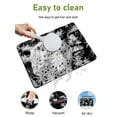 Black Retro Tropical Soft Diatomaceous Earth Mat, Palm Trees Old ...