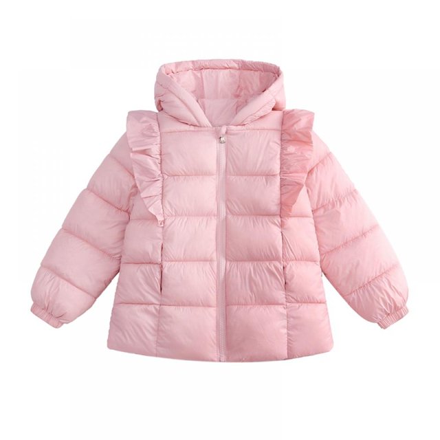 Winter Down Coats for Kids with Hoods Light Puffer Jacket for Toddler Girls 1-6T - Walmart.com