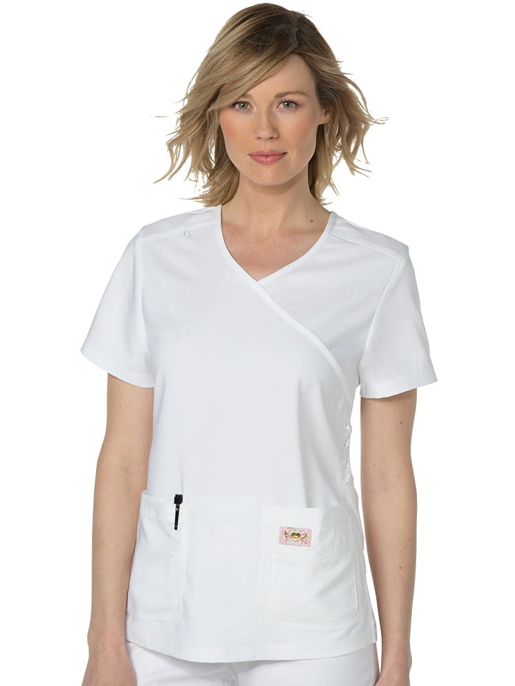 koi TECH Women's Abby Mock Wrap Solid Scrub Top - Walmart.com
