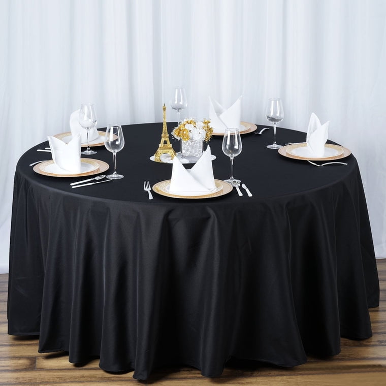Efavormart 132" Seamless Premium Polyester Table Linens Round ...