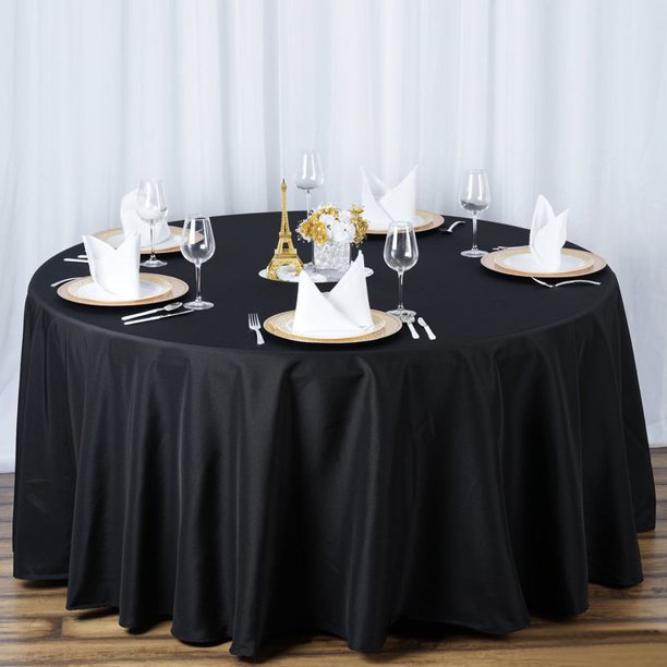 Efavormart 132" Seamless Premium Polyester Table Linens Round ...