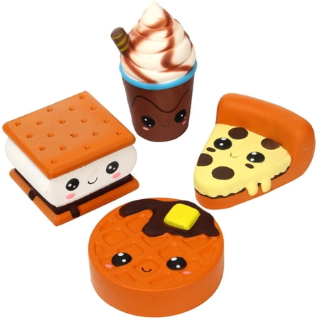 IGUOHAO 4 Pcs Squishies Big Eyes Pizza Biscuit Waffle Coffe Cup Slow ...