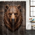 Carved Bear Head Bathroom Shower Curtains with 12 Hooks Polyester ...
