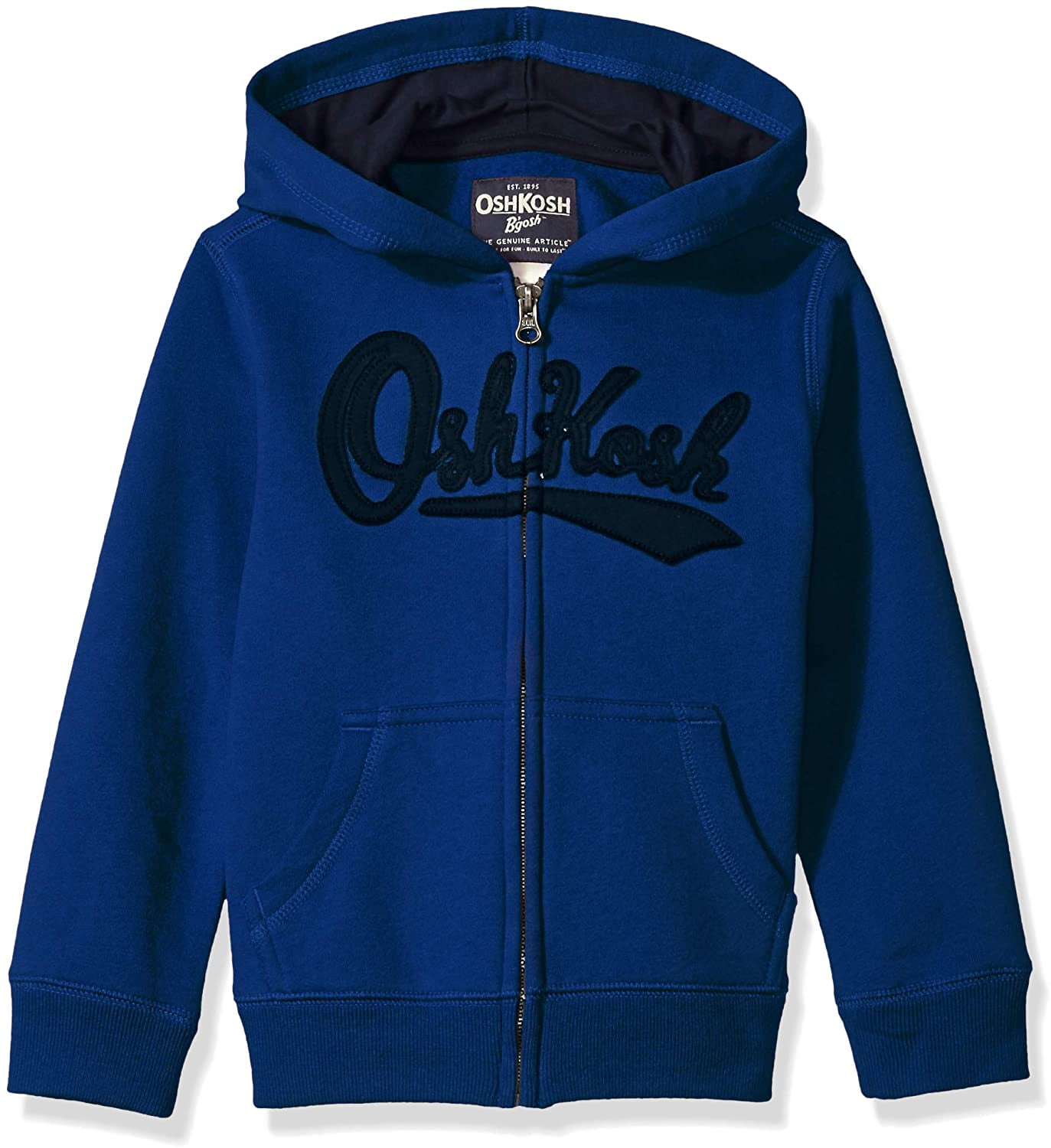 OshKosh B'Gosh Boys' Toddler Full Zip Logo Hoodie, Wedgewood Blue, 4T ...