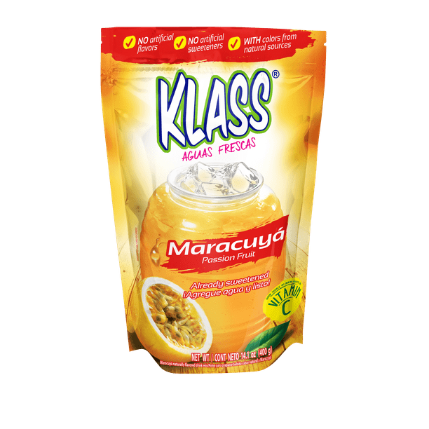 Klass Aguas Frescas, Maracuya Naturally Flavored Drink Mix, 14.1 oz ...