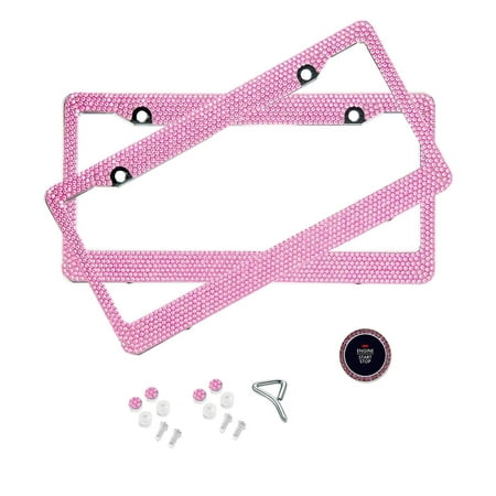 BLVD-LPF OBEY YOUR LUXURY Light Pink Crystal Rhinestone License Plate ...