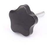 M10 Threaded Plastic Star Head Clamping Screw On Knob Grip Black ...