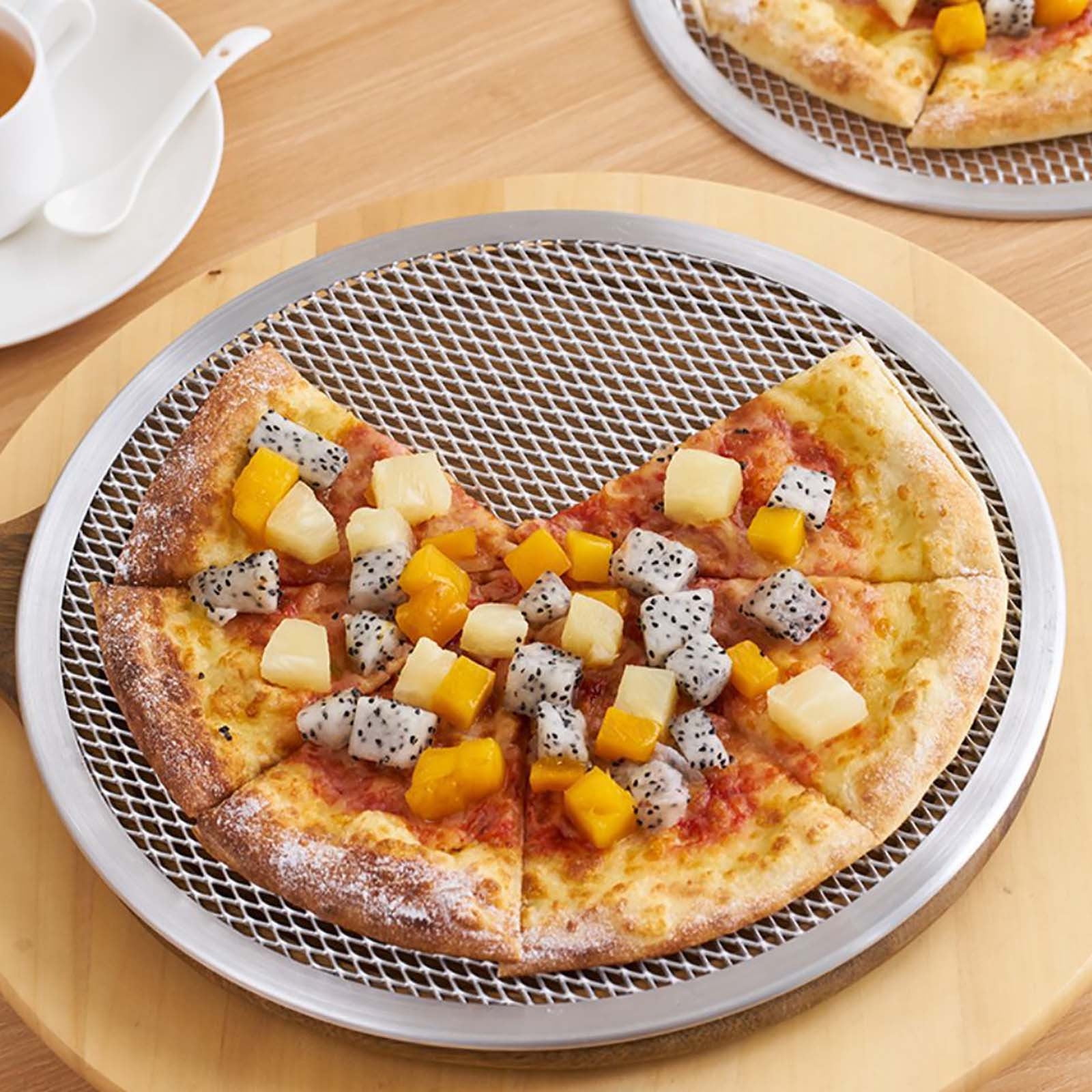 Xihbxyly Molde para Pizza de Aluminio, Diseño de Malla Gruesa, Corteza ...