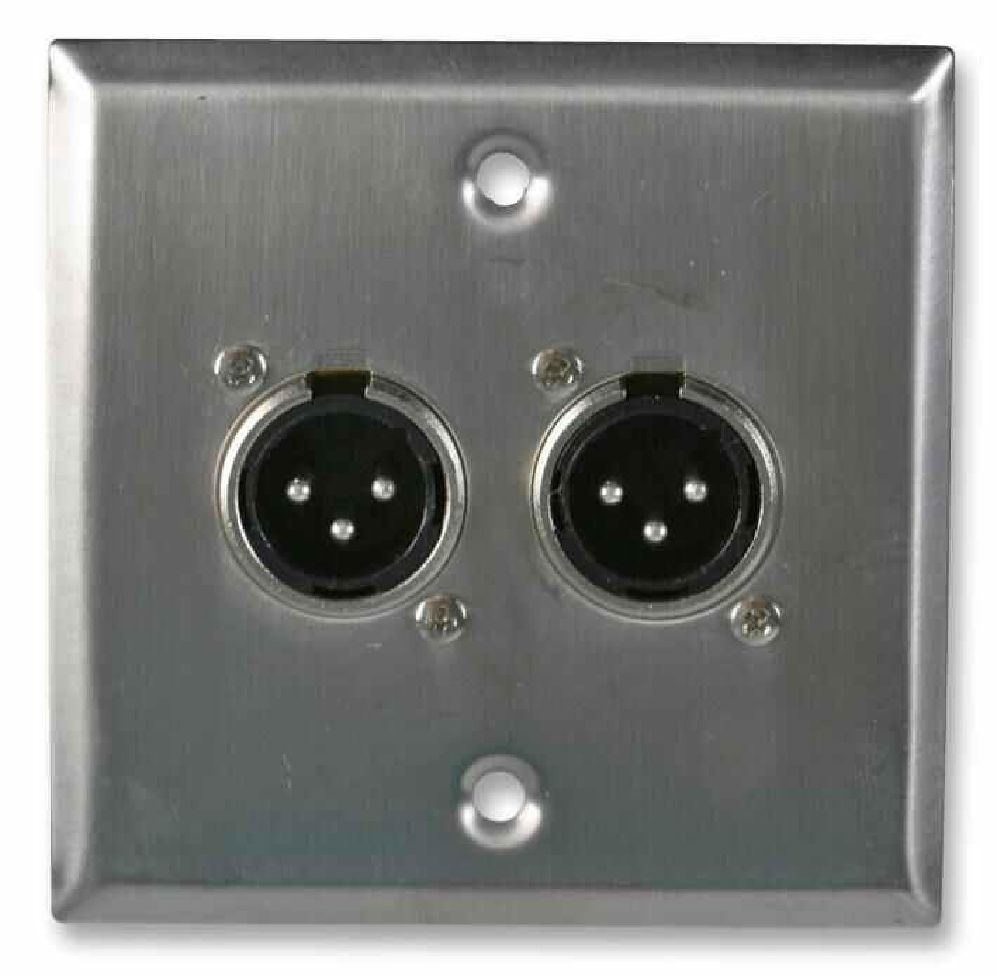 PRO SIGNAL - AV Wall Plate with 2 x 3 Pin Male XLR - Walmart.com