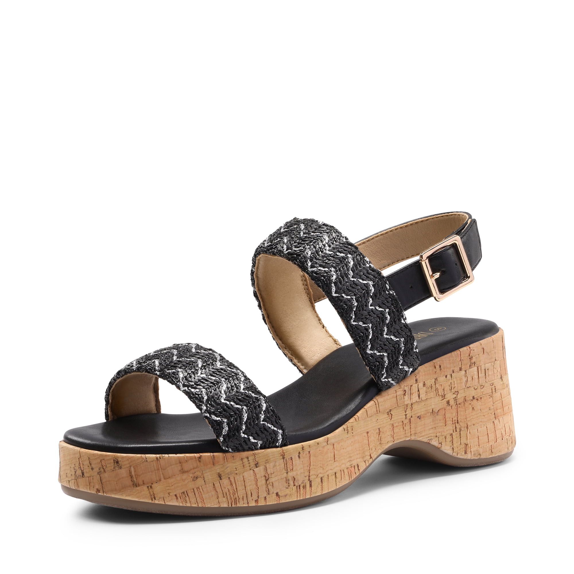 DREAM PAIRS Womens Open Toe Wedges Sandals Dressy Buckle Ankle Strap ...