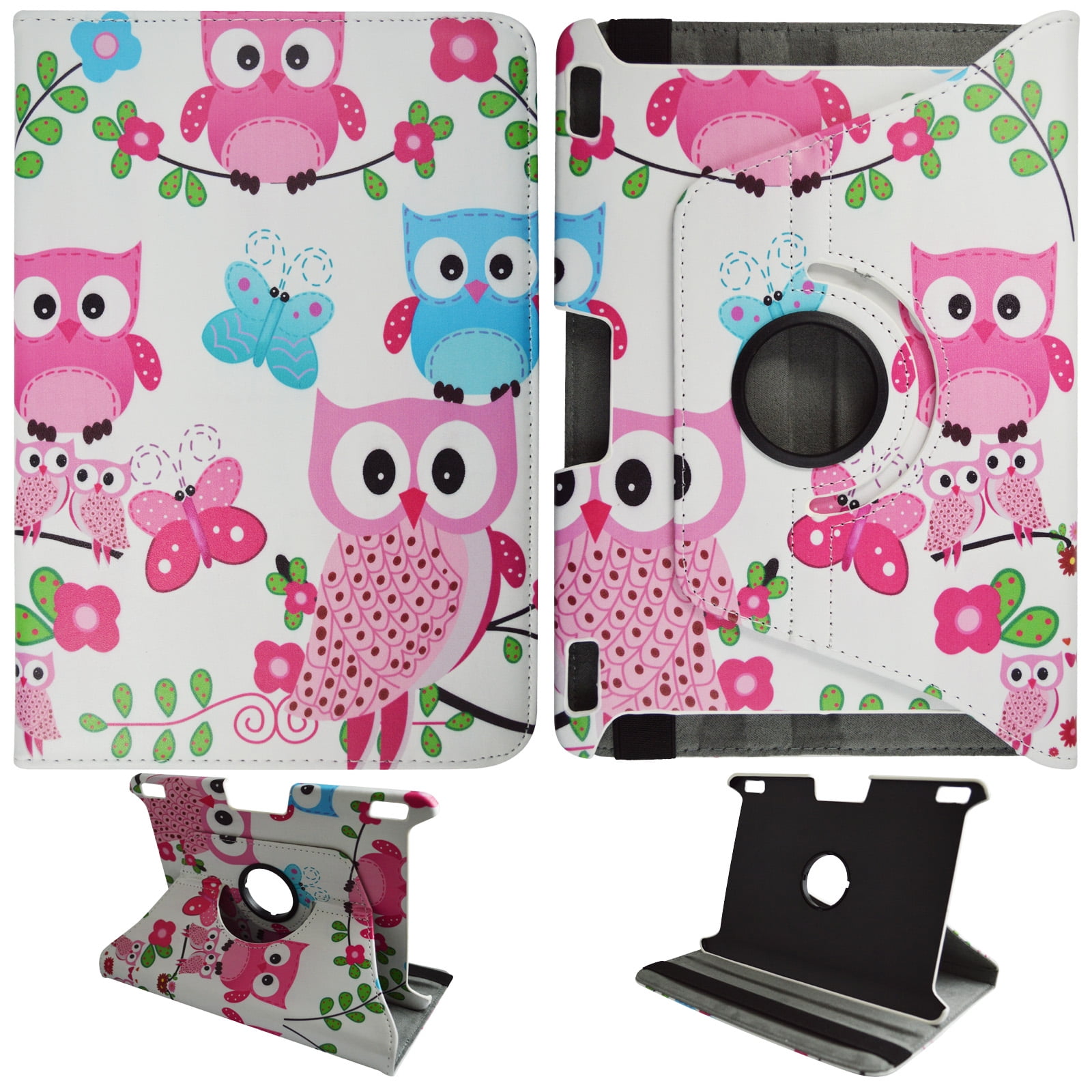Blue Pink Owl Butterfly Kindle Fire HDX 8.9 inch PU Leather Folding ...