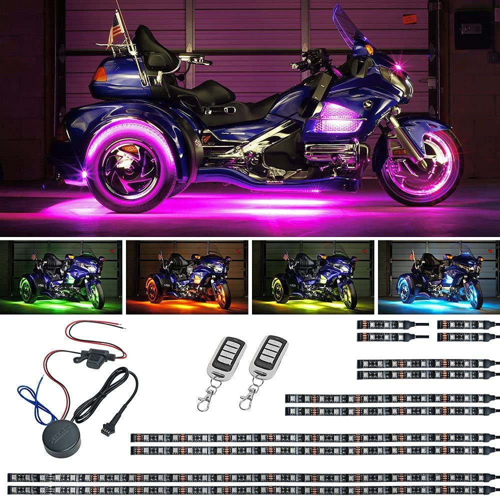 LEDGlow Bluetooth Advanced 12pc Million Color LED Motorcycle/Trike ...