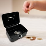 SkyAuks Small Money Box, Metal Cash Box With Key Lock And Slot ...