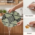 Aztec Triangle Pattern Leather Placemats Set of 4, 12 Inch, Green Black ...