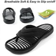 Zizor Women's Stripe Flip Flop Slippers with Memory Foam, Summer Spa ...