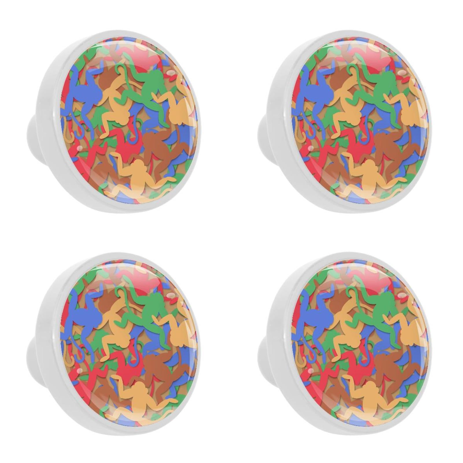 4 Pcs Multicolored Monkeys Knobs for Kitchen Cabinet Cupboard Dresser ...